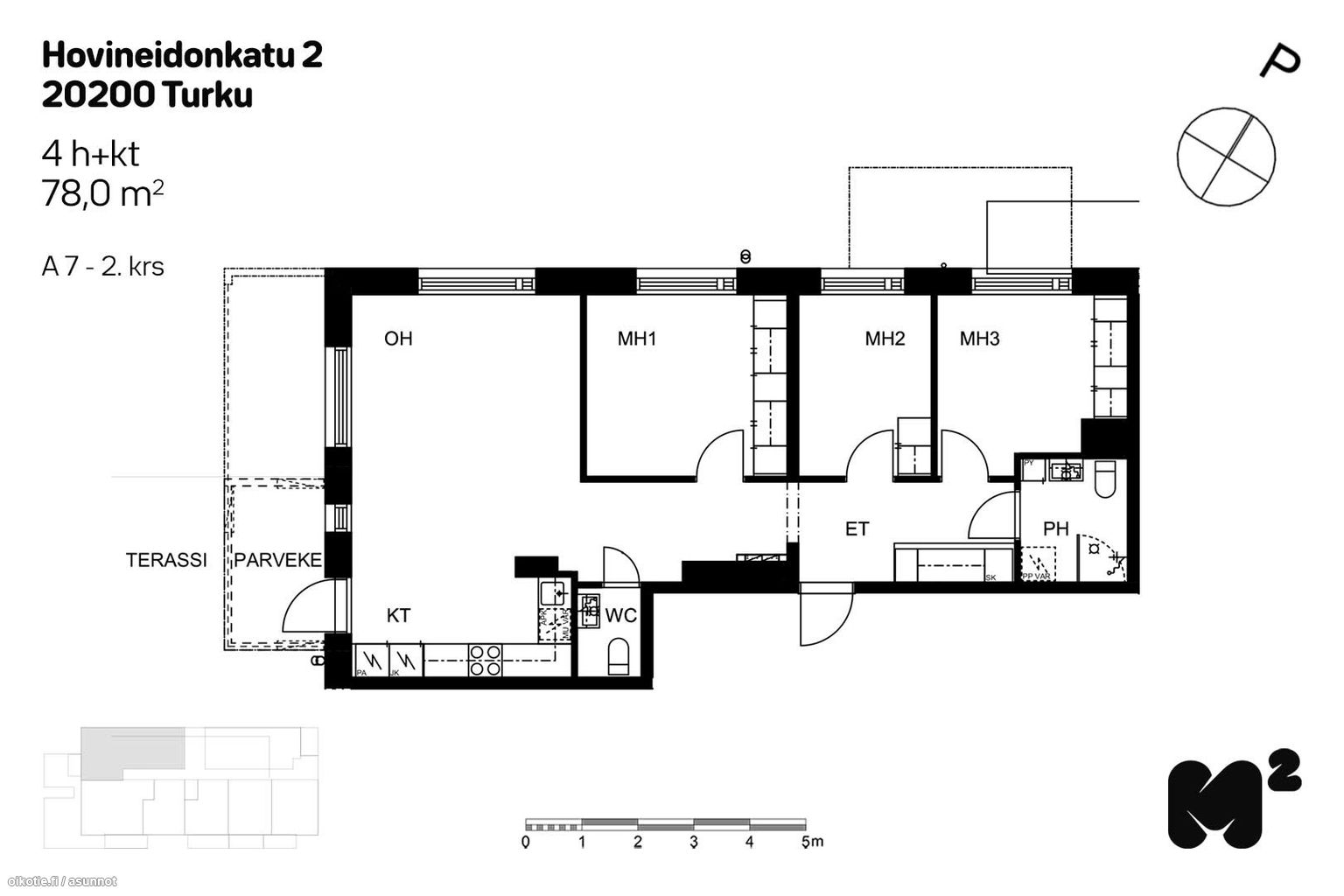 78 m² Hovineidonkatu 2, 20200 Turku Kerrostalo 4h vuokrattavana ...