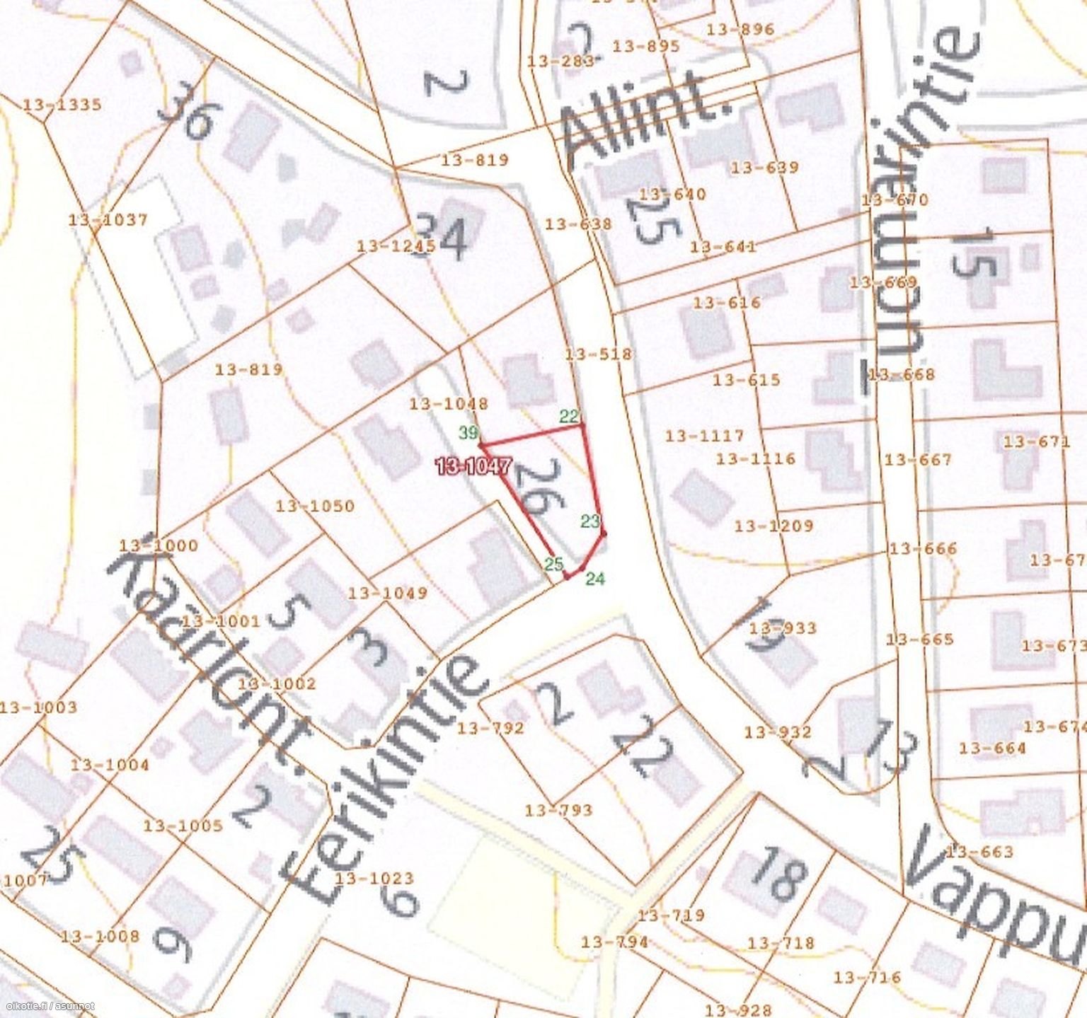 925 m² Vappulantie 26, 15540 Lahti Omakotitalotontti myynnissä ...